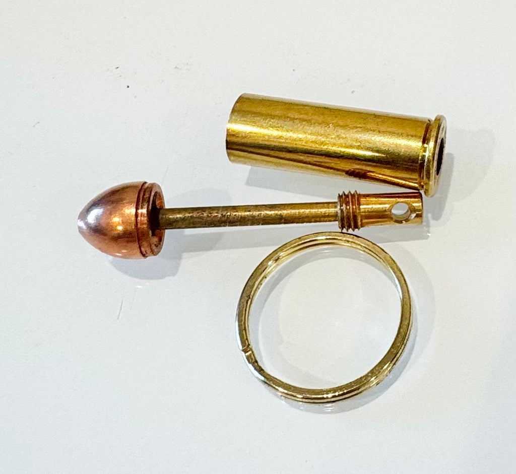 Handmade Keychain – 44 Magnum Bullet Casing – Rustic Brass Ammo Gift ...